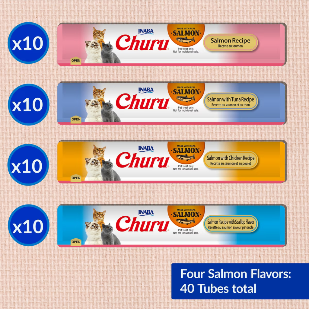 Creamy Cat Treat - CHURU - 40 ct Salmon Variety Box – J & J Pet Club
