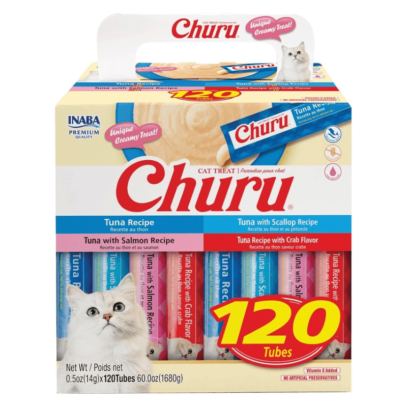 Creamy Cat Treat - CHURU - 120 ct Tuna Variety Box – J & J Pet Club